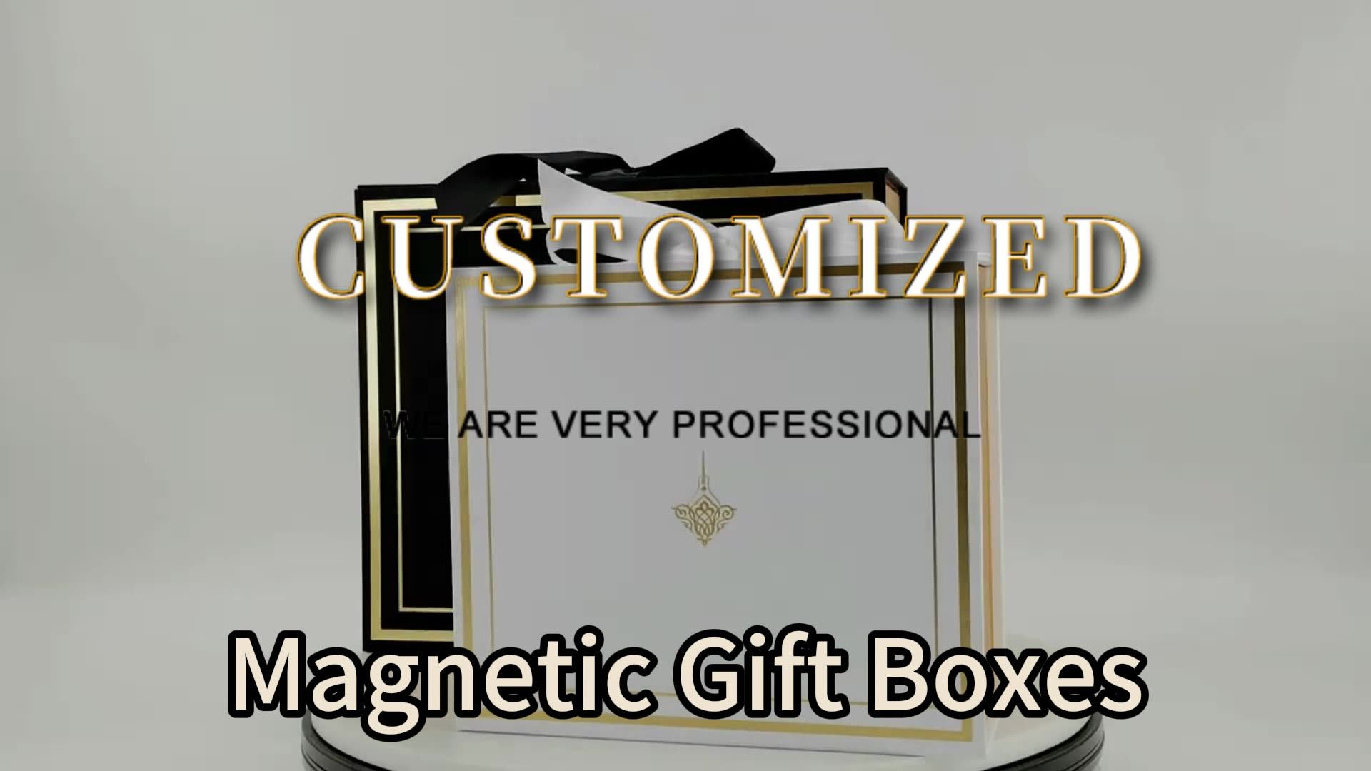 Custom Hard Black Foldable Magnet Boxes Gold Folding Cardboard Paper ...