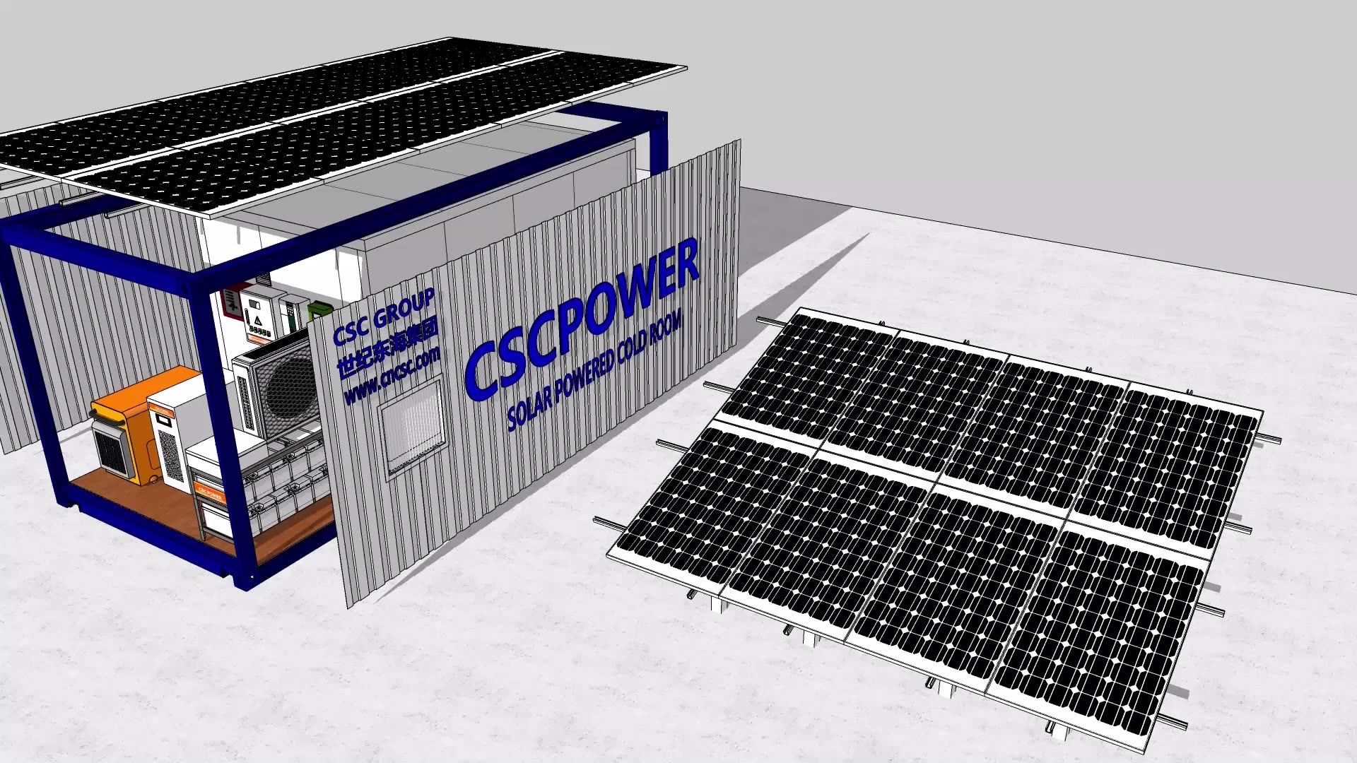 40ft Cold Storage 20ft Solar Container Cold Room With Solar Powered ...