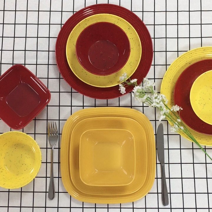 7pcs Melamine Plastic Plates And Bowls Set,Melamine Tableware Made In ...