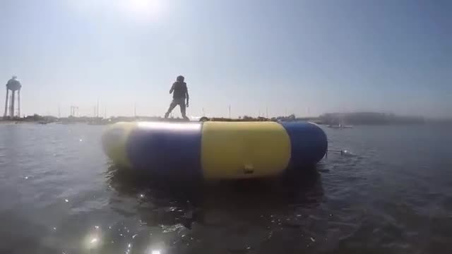 Popular Inflatable Floating Water Jumping Bed Sea Water Park Pvc ...