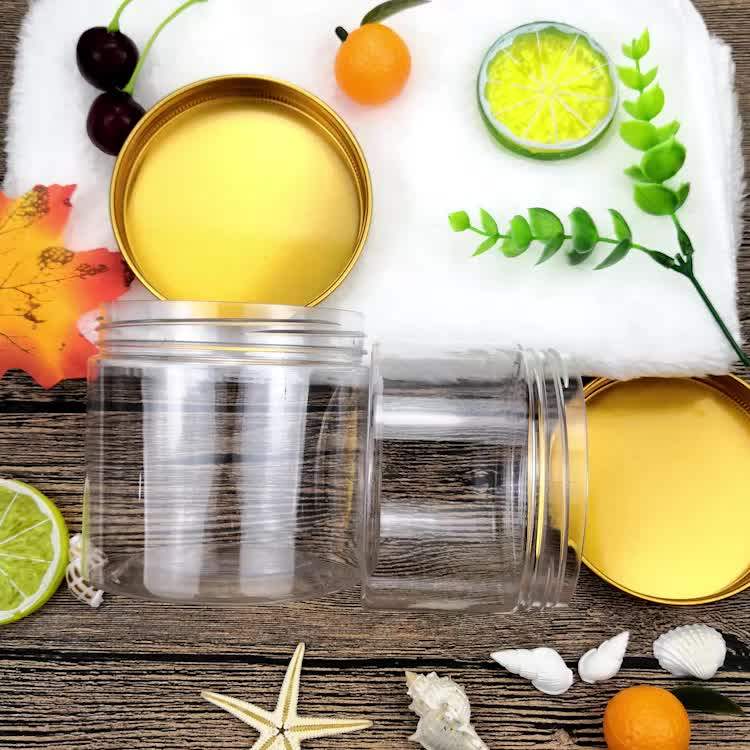 Reusable Clear Plastic Round Jars Wide Mouth Food Containers With ...