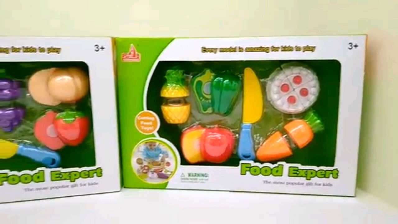 Cutting Play Pretend Food Cuttable Fruits & Vegetables Kitchen Toy ...