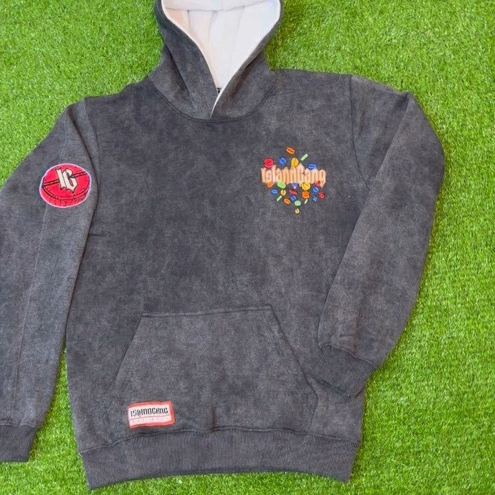 High Quality 700 Gsm Vintage Grey Drop Shoulder Embroidery Heavyweight ...