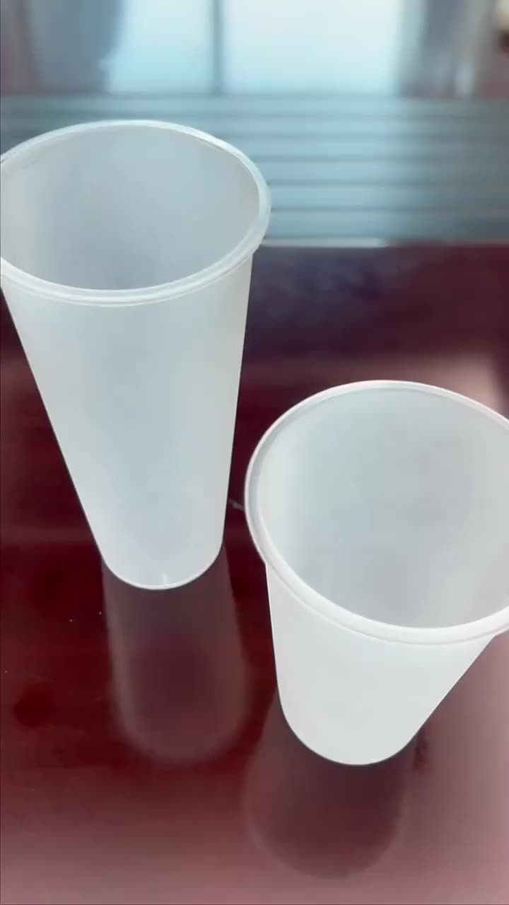 Factory Custom Logo Bubble Tea Boba Cups With Lids Milk Tea Pp Plastic China Disposable Thick ...