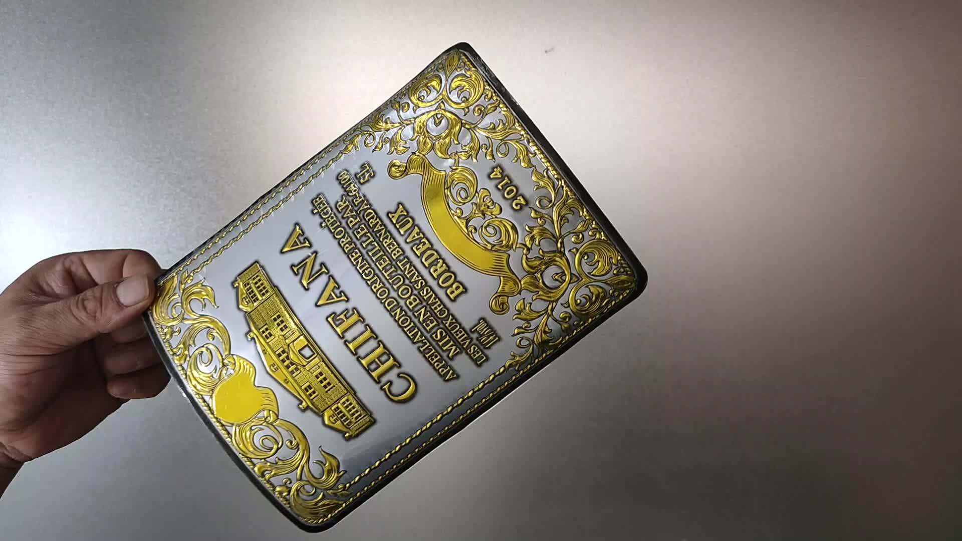 Metal Wine Label,Aluminum 3d Embossed Sticker,Custom Adhesive Label ...