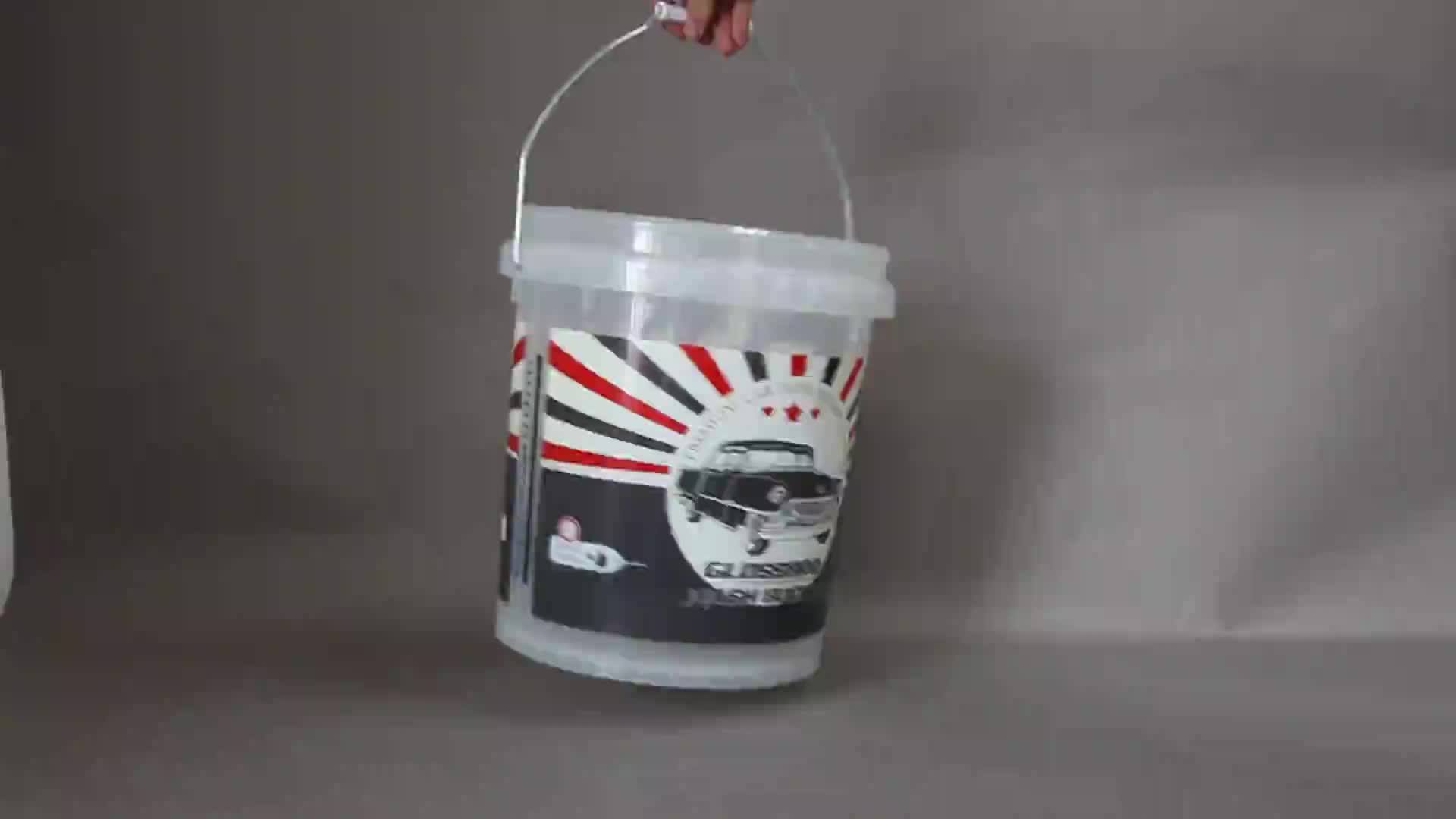 10l Transparent Plastic Bucket With Lid And Handle For Food Or Chemical ...