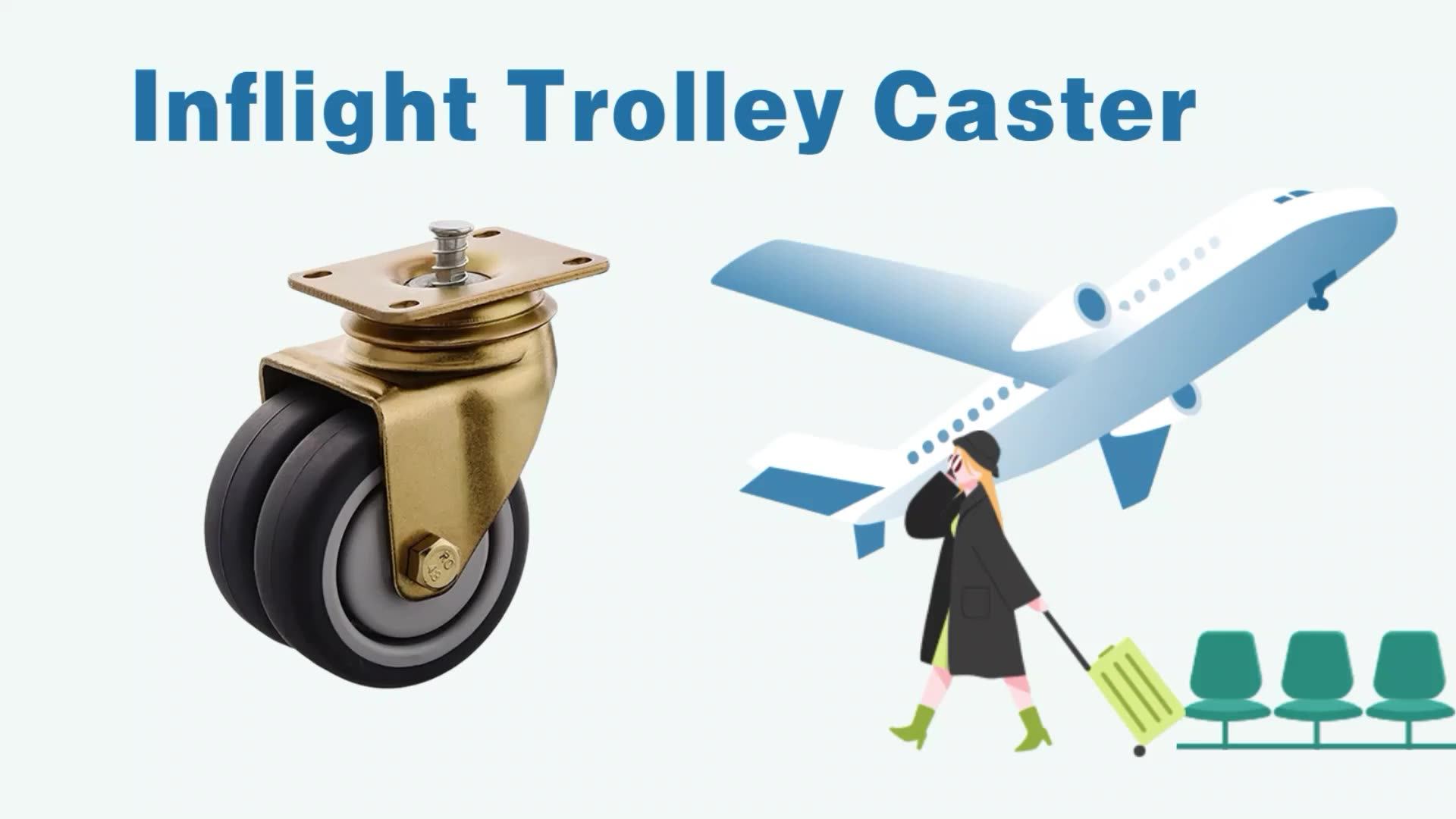 Hot Sale 3inch Inflight Trolley Caster 3in Swivel Locking Color Zinc ...