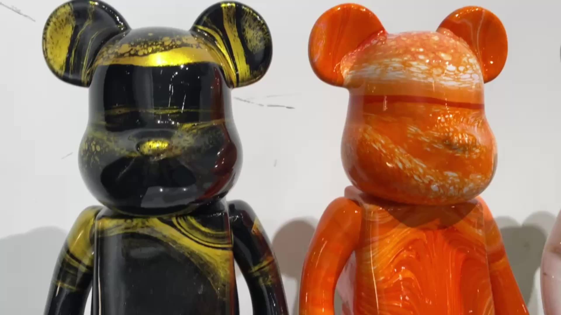 Custom Silver Large Modern Art Cartoon Resin Bear Brick Statue Model ...