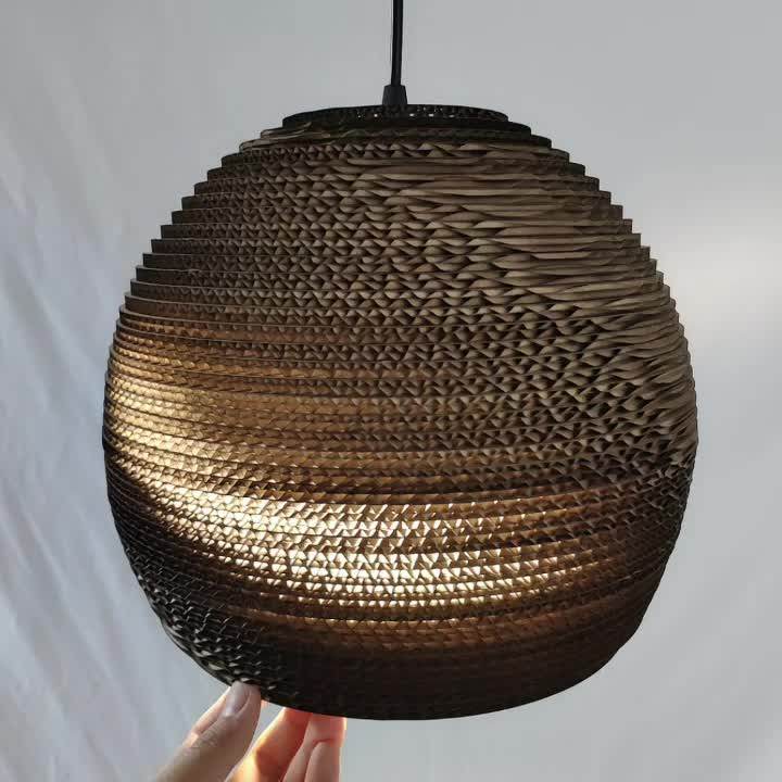 Creative Oval Shape Paper Lampshade Pendant Lamp For Dining Room Bar ...