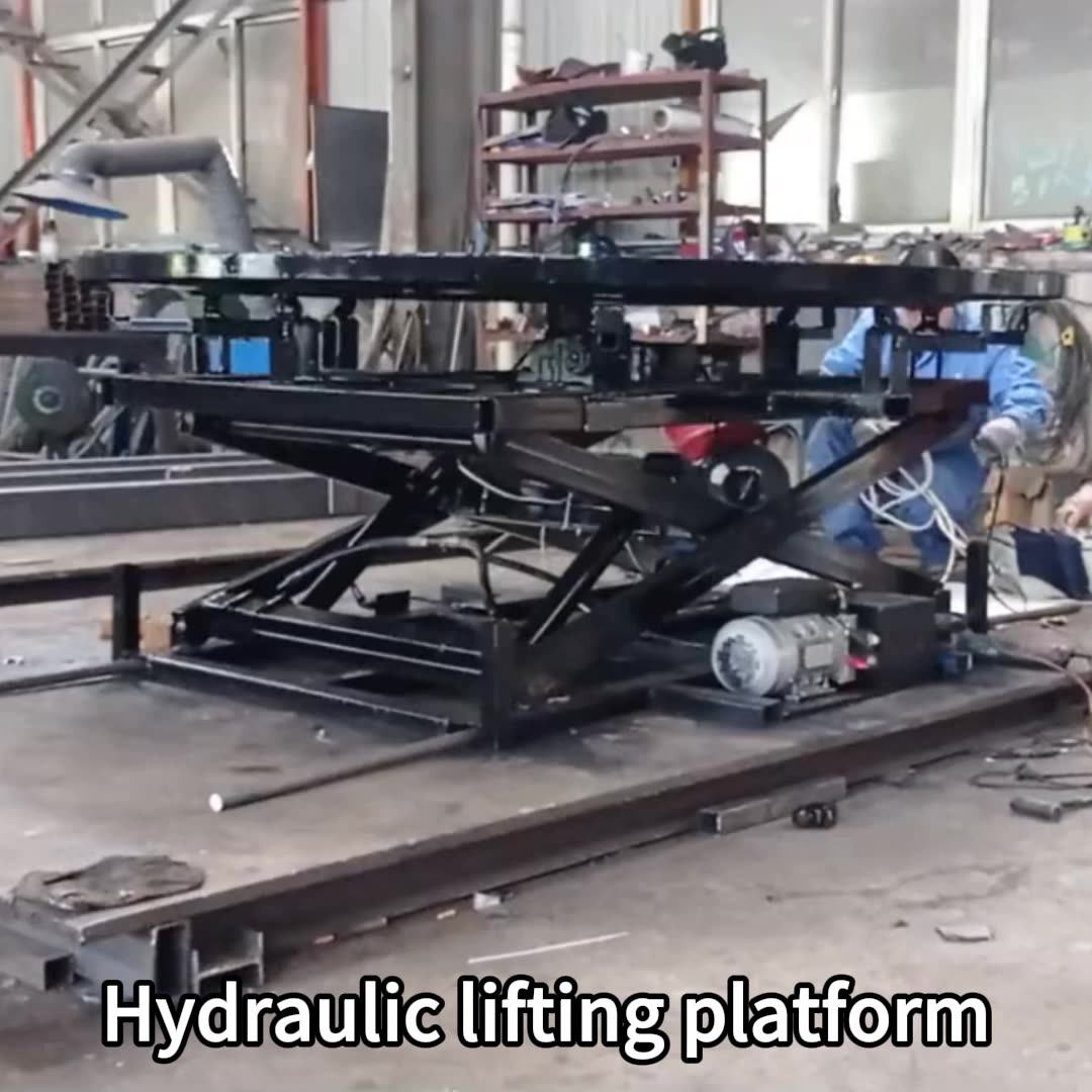 Two Layers Hydraulic Scissor Lift Turntable Stage Platform Revolving ...