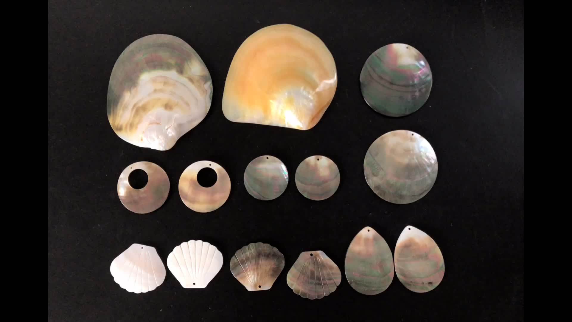 Natural Polished Black Shell Round Slice For Women Pendant Decoration ...