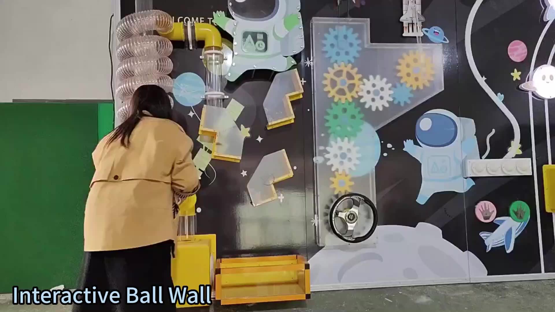 Space Science Theme Playroom Ocean Ball Wall Kids Interactive Tube Ball Wall Games Wall Panel ...