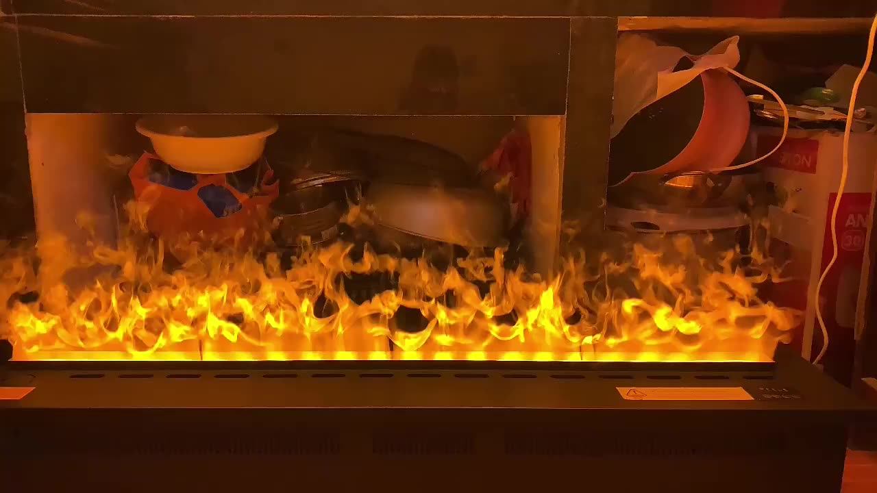 Wi-fi Water Fire Vapor Electric Fireplace Insert 7 Led Flame Colors 3d ...