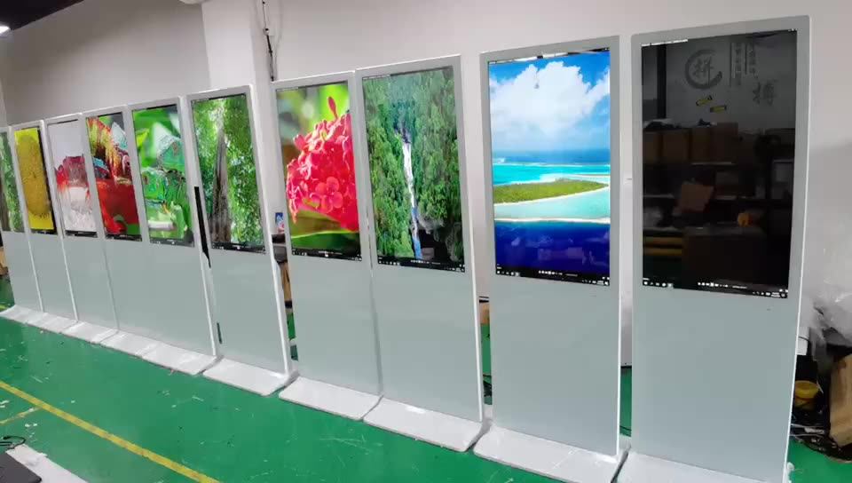 Floor Standing Vertical Tv Touch Screen Kiosk 4k Indoor Advertising ...