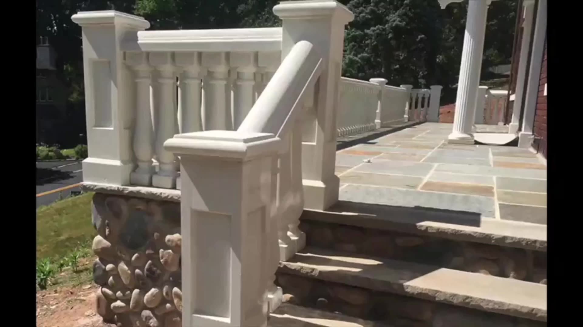 Grc Cast Stone Limestone Concrete Handrail Stone Balcony Balustrade ...