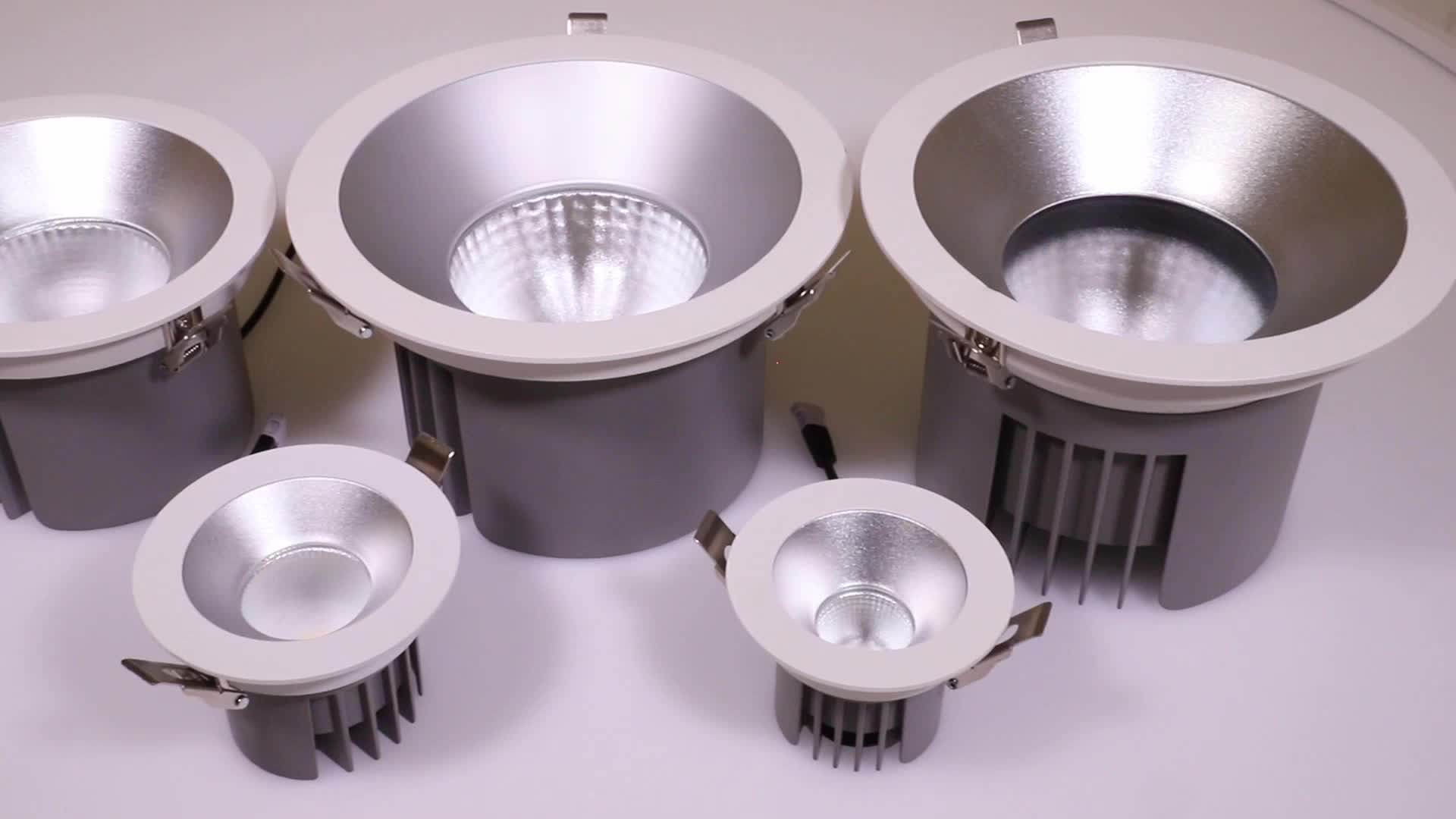 High Power Indoor 15w 40w 50w Gold Reflector Cob Recessed Round Room ...