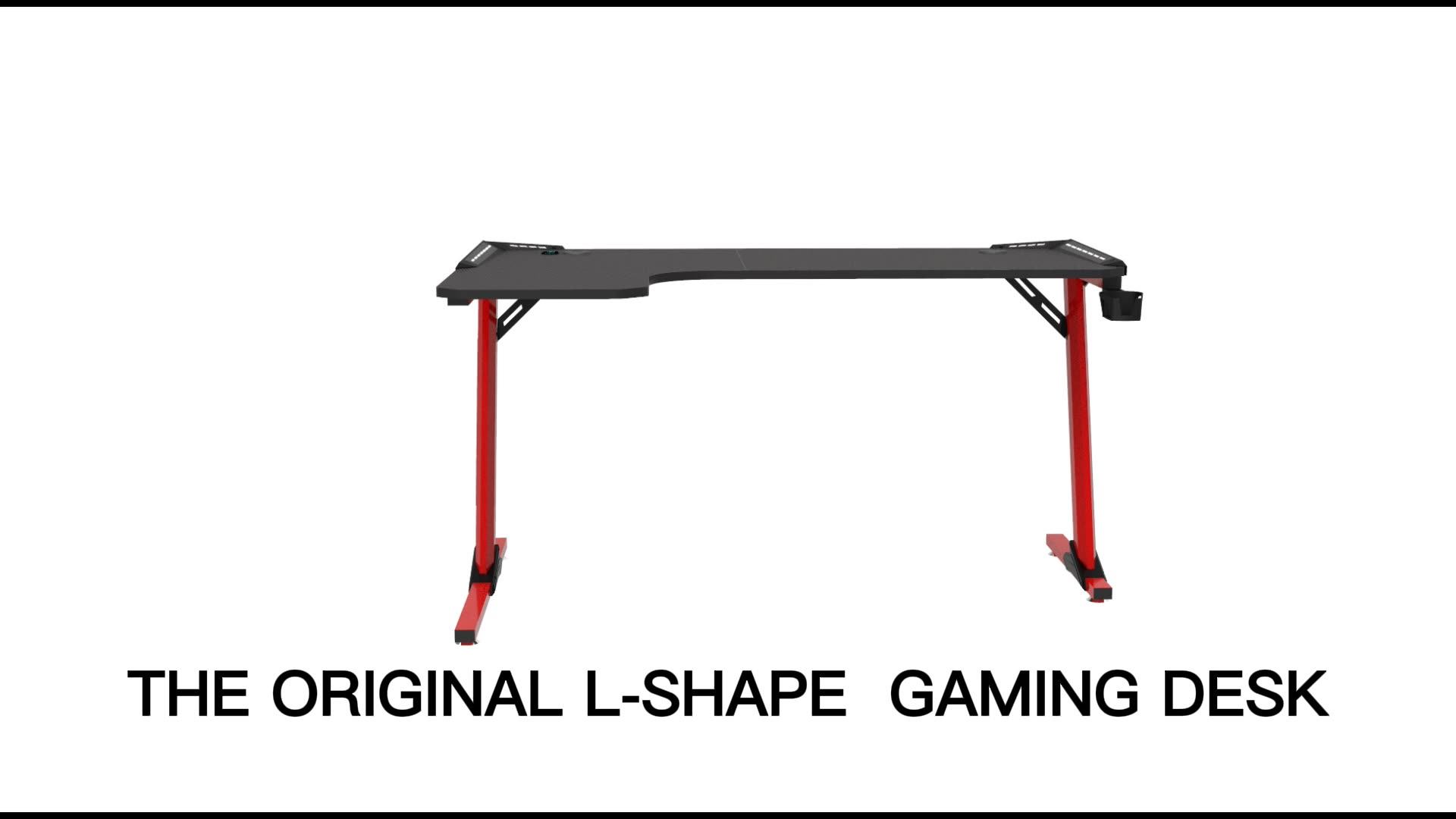 L Shaped Desk Corner Computer Laptop Study Table Workstation Free Stand ...