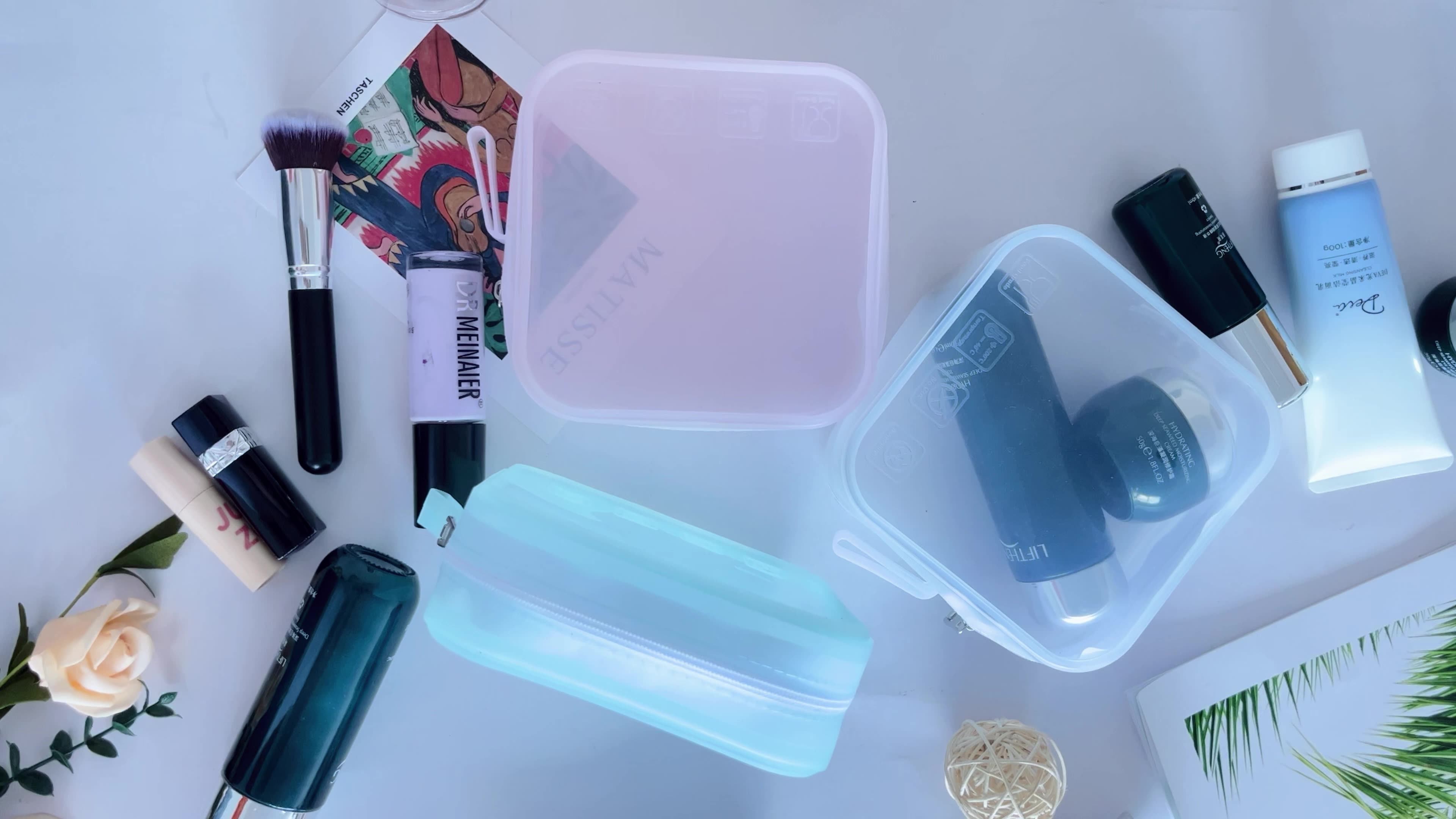 Custom Square Shaped Portable Blue Jelly Candy Waterproof Toiletry ...