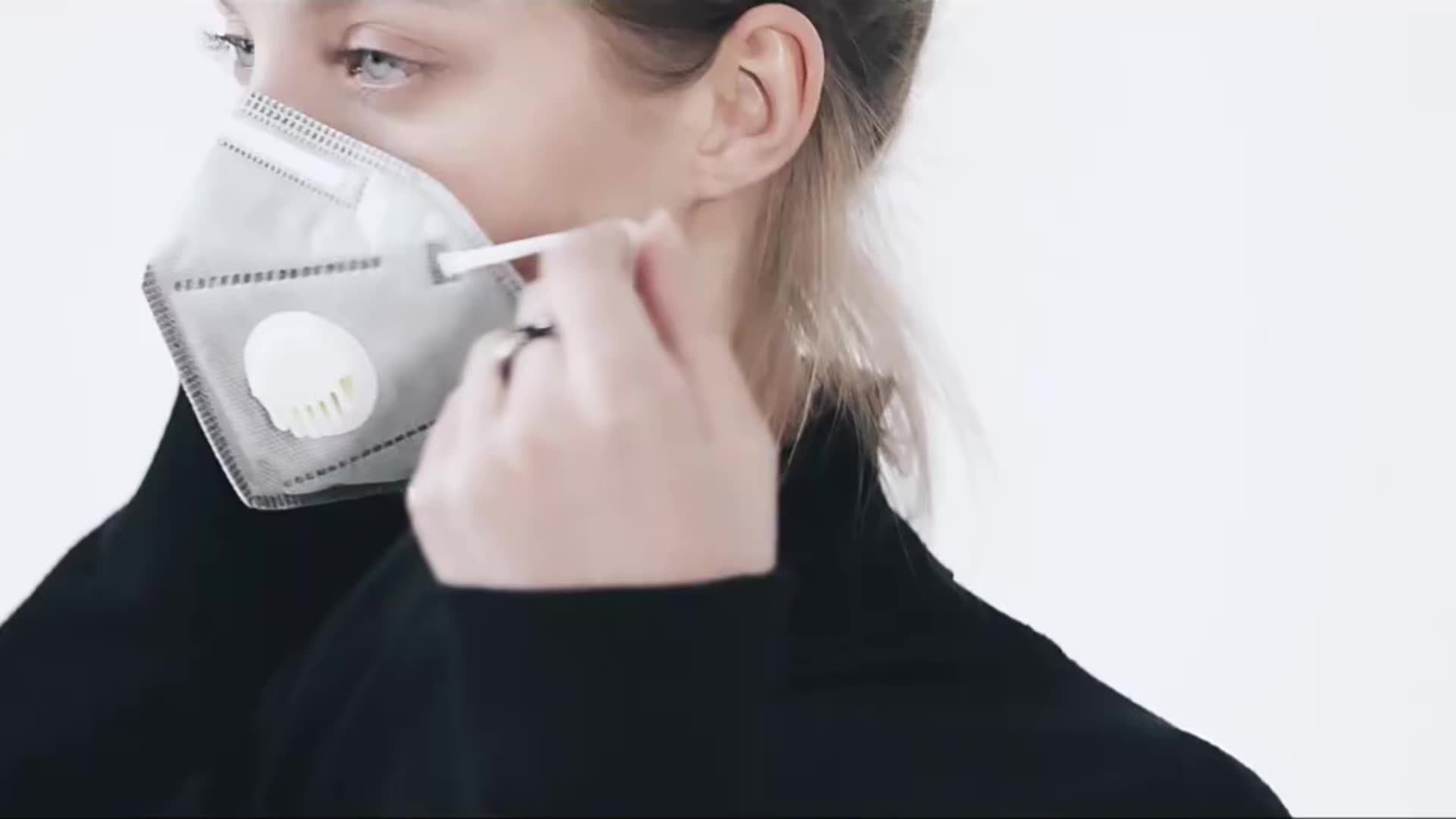 Fashion Foldable Kn95 Disposable Dust Face Mask With Face Shield Valve ...