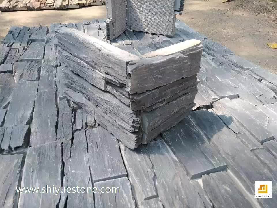 Black Slate Natural Stone Culture Stone Wall Cladding Veneer Ledge ...