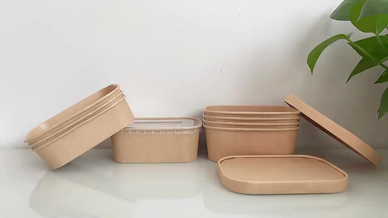 Disposable 500ml 650ml 750ml 1000ml Rectangular Custom Biodegradable ...