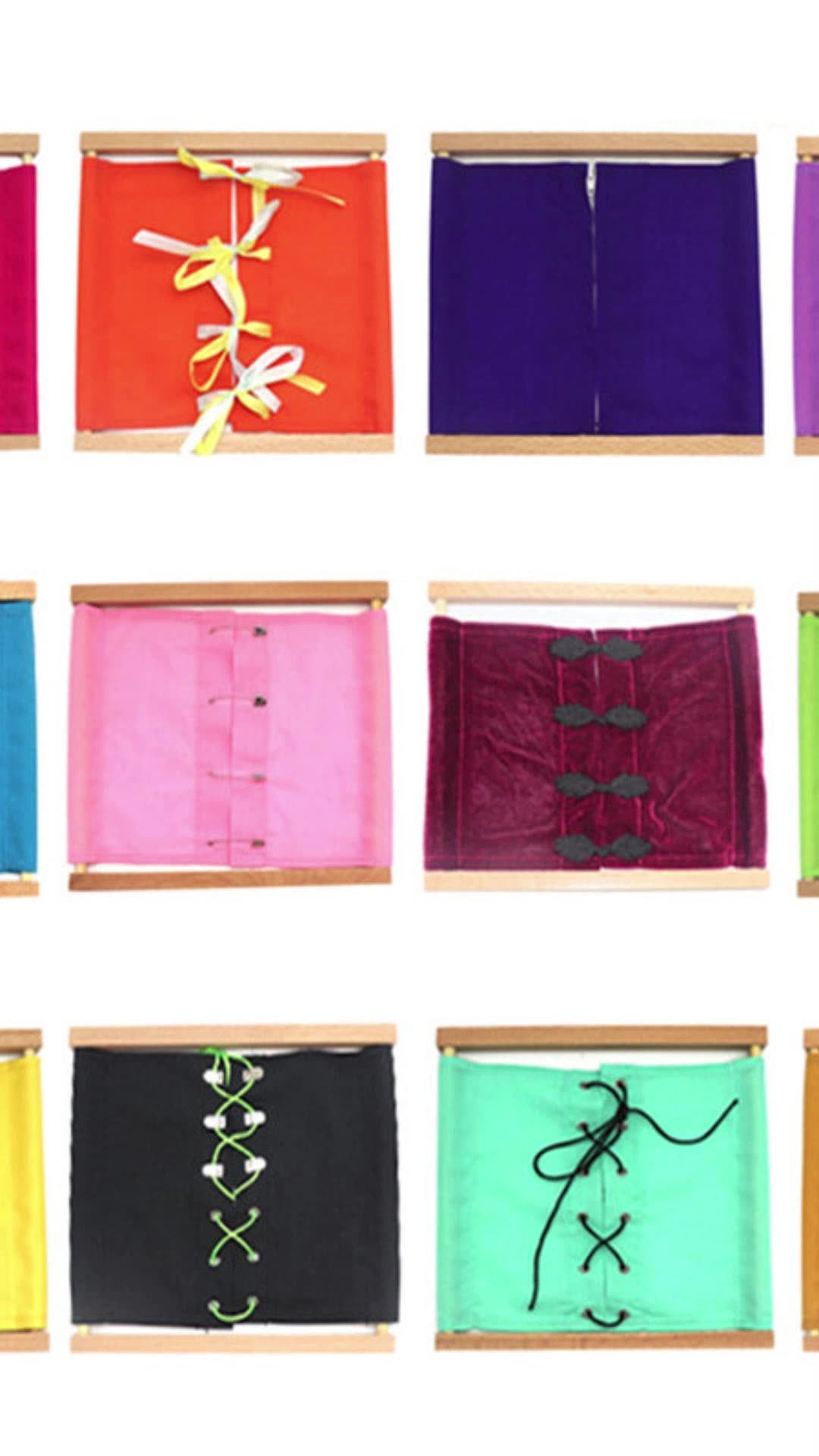 Montessori Practical Life Dressing Frames Nido Stand Homeschool Rainbow ...