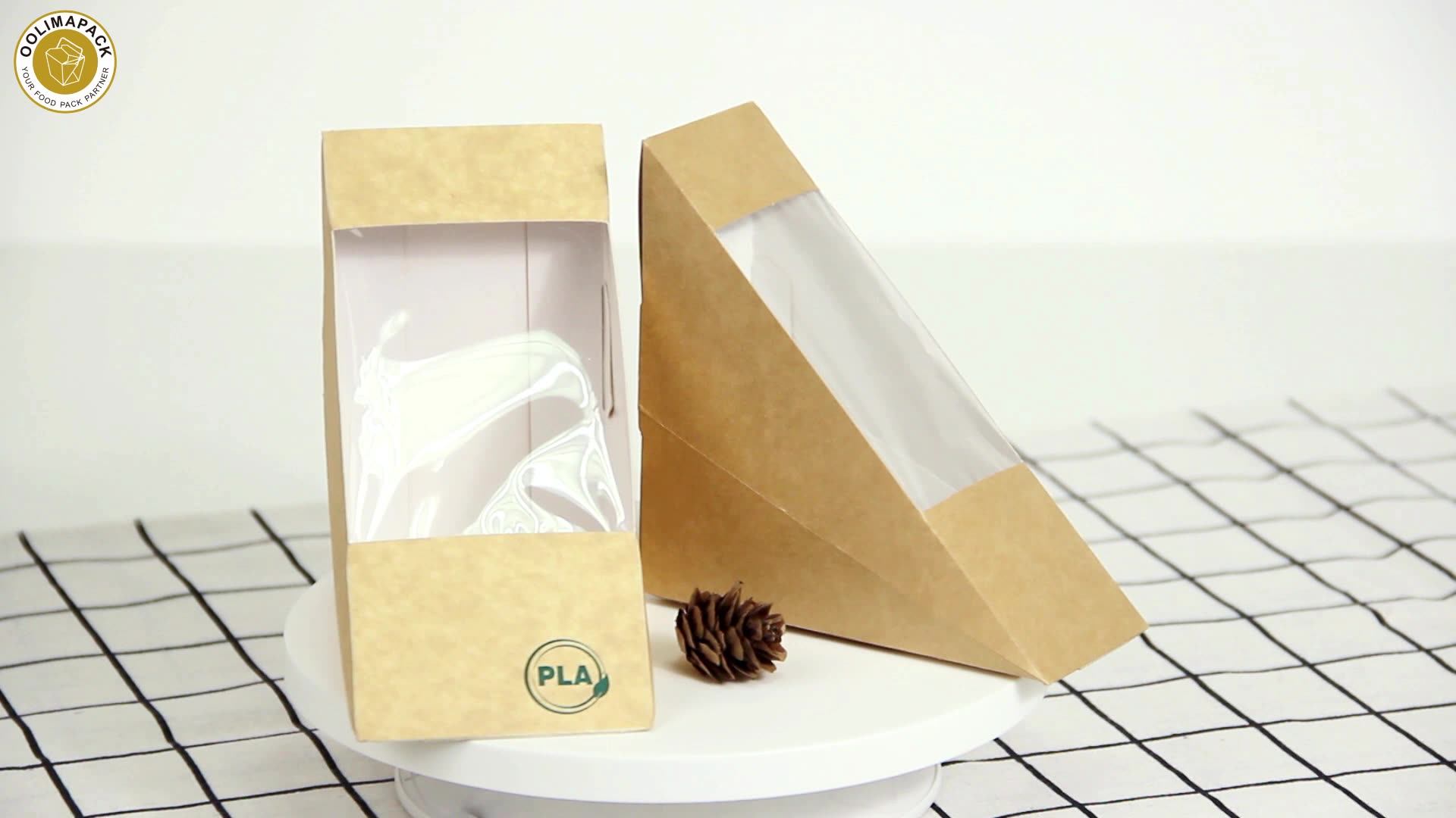 Triangle Cake Box,White Bakery Box With Window,Triangle Sandwich Box ...