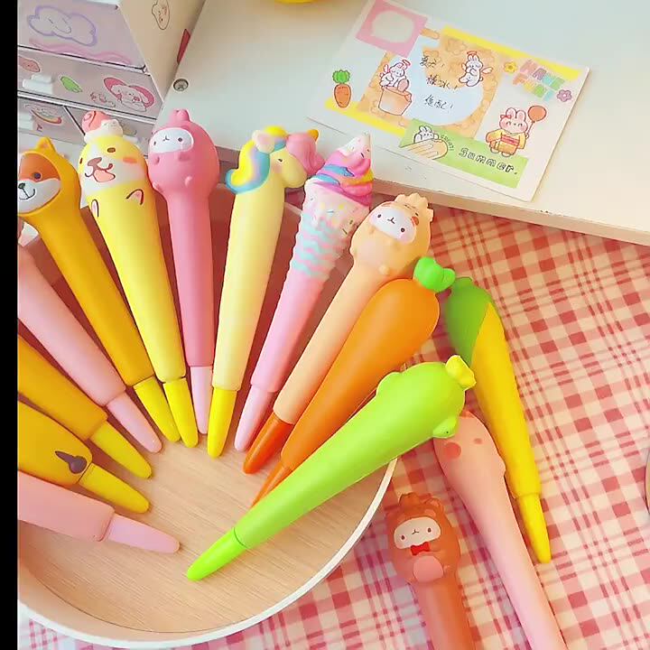 Cute Cartoon Design Promotional Squishy Gel Pen For Students Memory ...