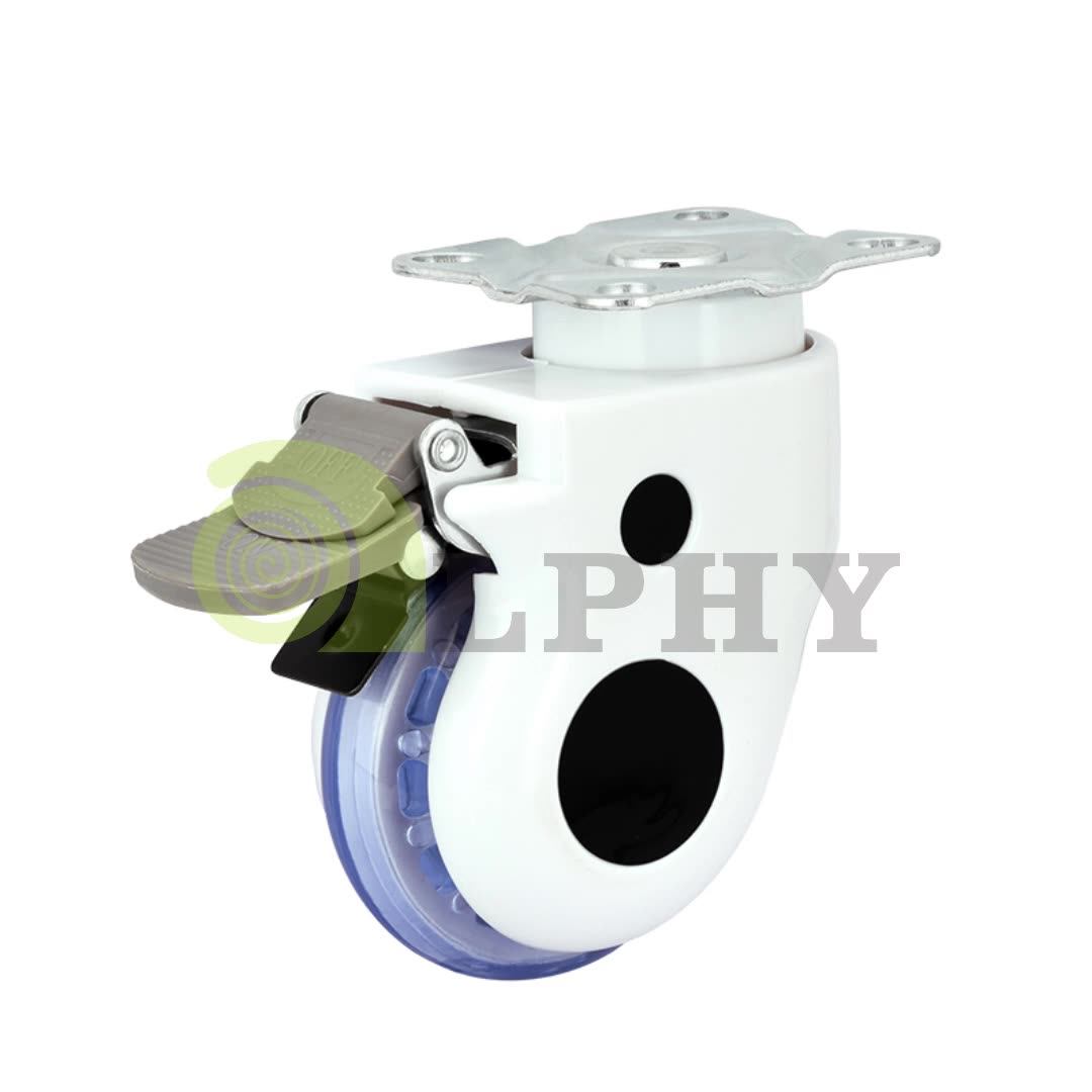 3 Inch Pvc Hospital Bed Caster Wheel With Shell Top Plate Style Medical ...