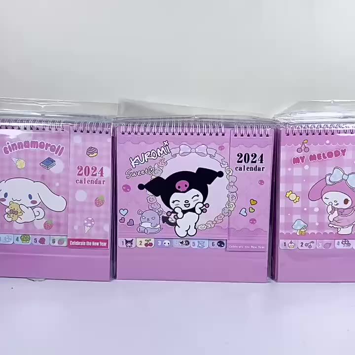 New Arrival 2024 Year Cartoon Sanrio Calendar Kawaii Kuromi Melody ...
