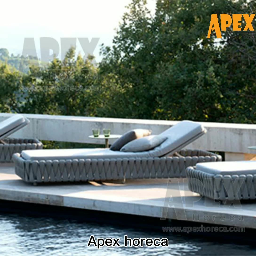 Mesh Fabric Aluminum Frame Beach Sun Bed Chaise Lounge Pool Bed Outdoor ...