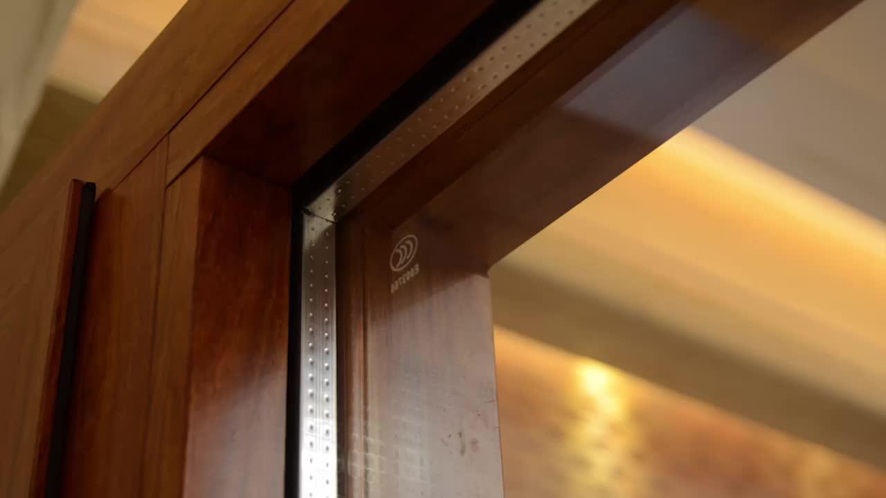 Modern Interior Room Wood Sliding Hidden Doors System Walnut Wooden ...