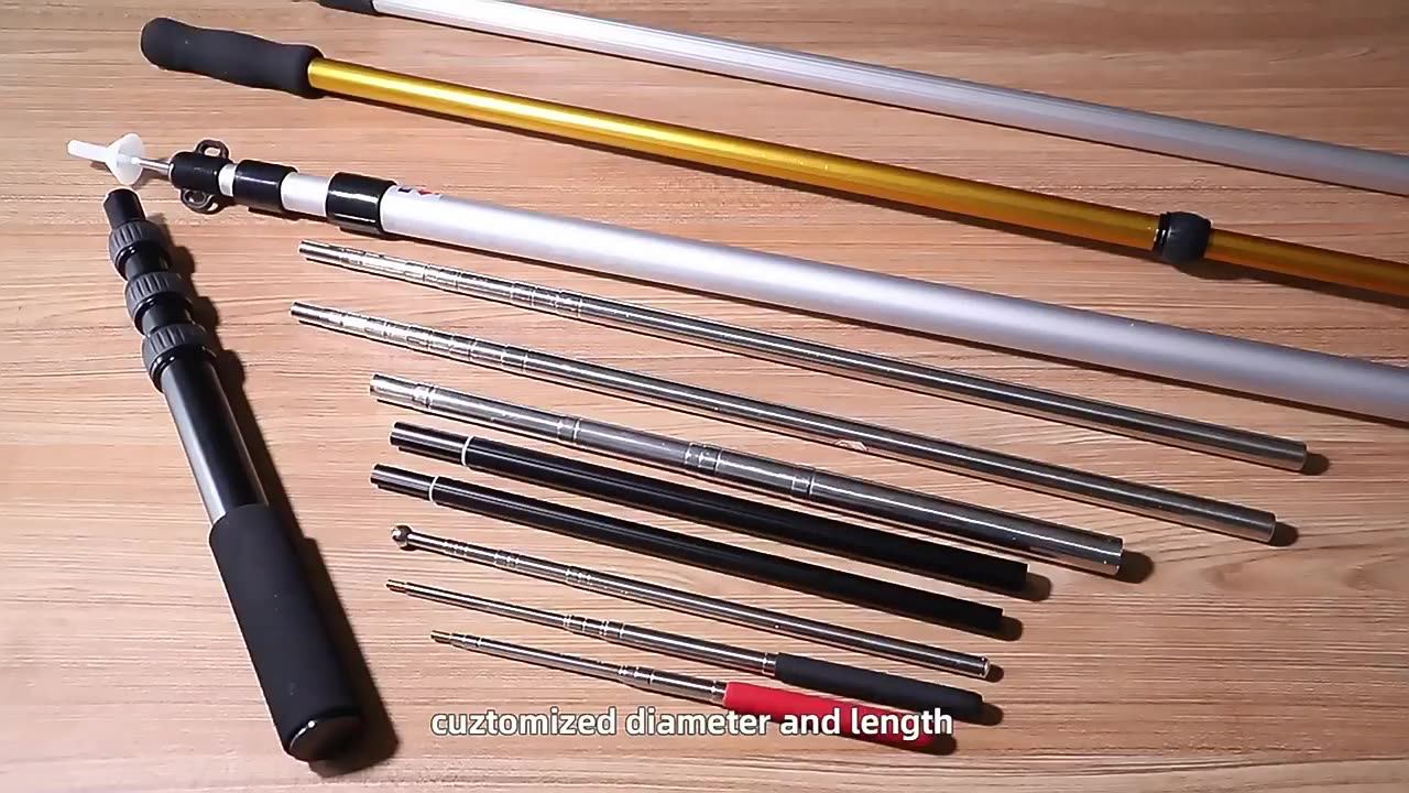Aluminum Telescopic Pole With Spring Button Lock - Buy Aluminium ...