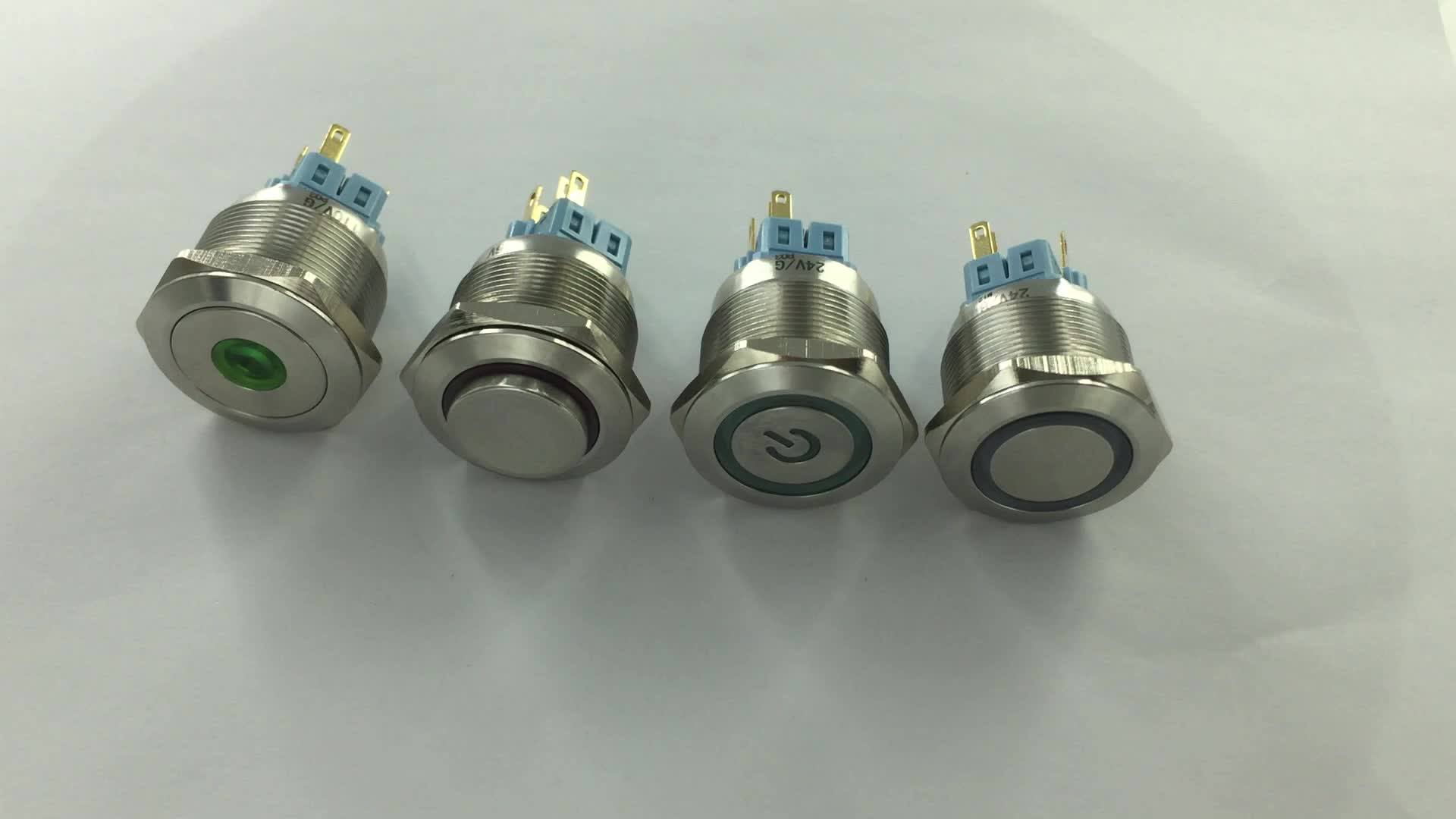 25mm Ring 12v Led Push Button Momentary Switch - Buy Led Push Button ...