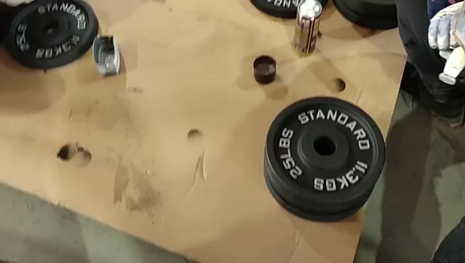 Three-hole Flywheel Shape Weight Lifting Training Gym Equipment Barbell ...