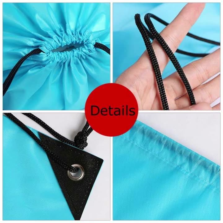 100pcs Custom Logo Bags 210d Polyester Draw String Sports Backpack ...