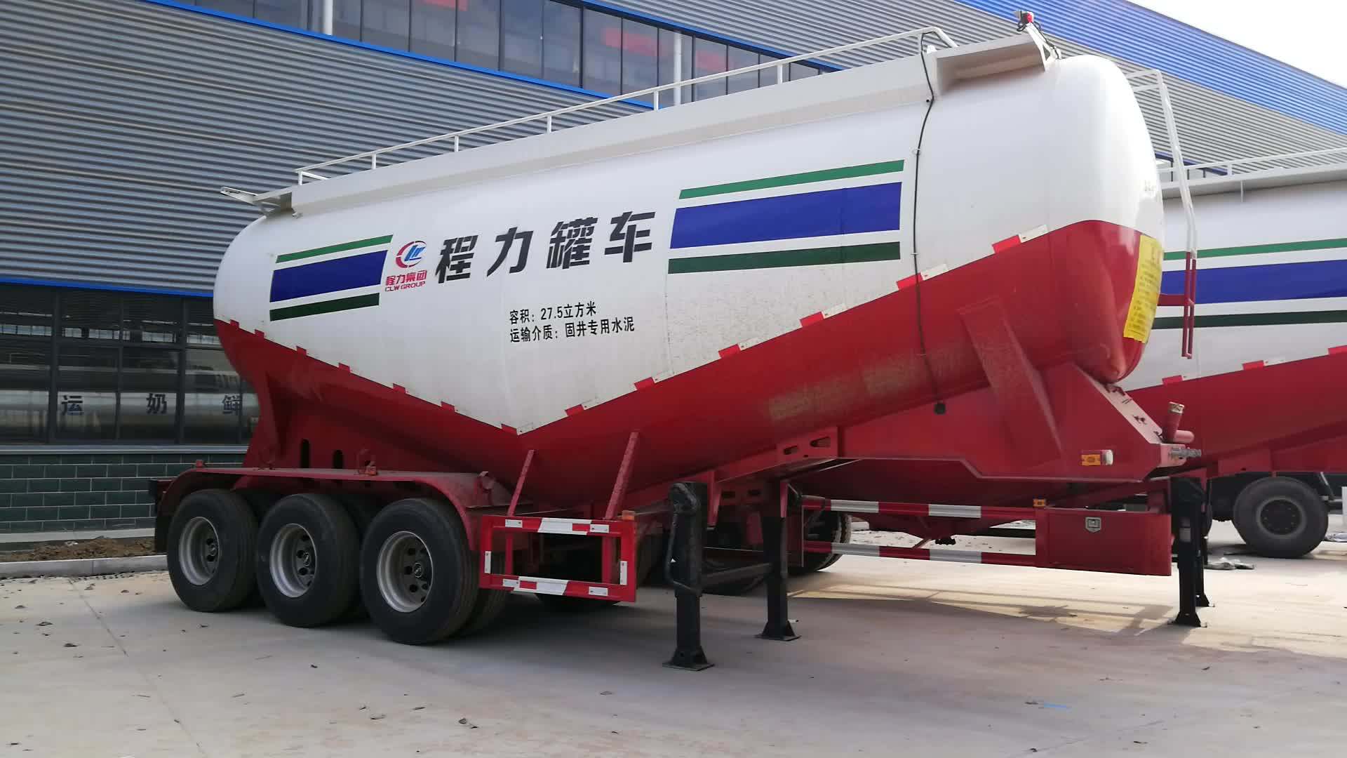 Fixed Compressor Flour Bulker 34m3 Three Axle Powder Material Transport ...