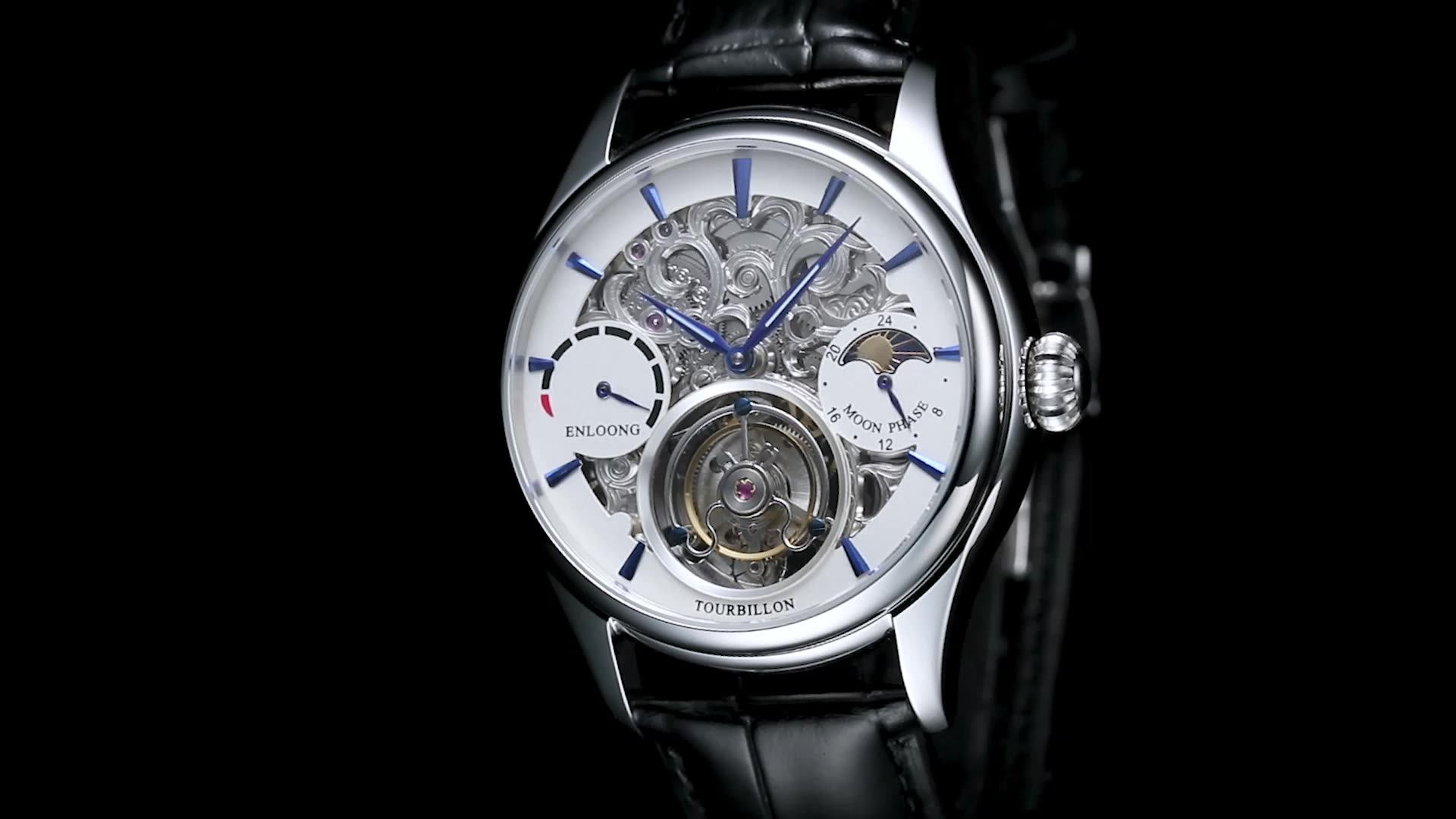 Enloong Real Luxury Skeleton Flying Tourbillon Watches With Power ...