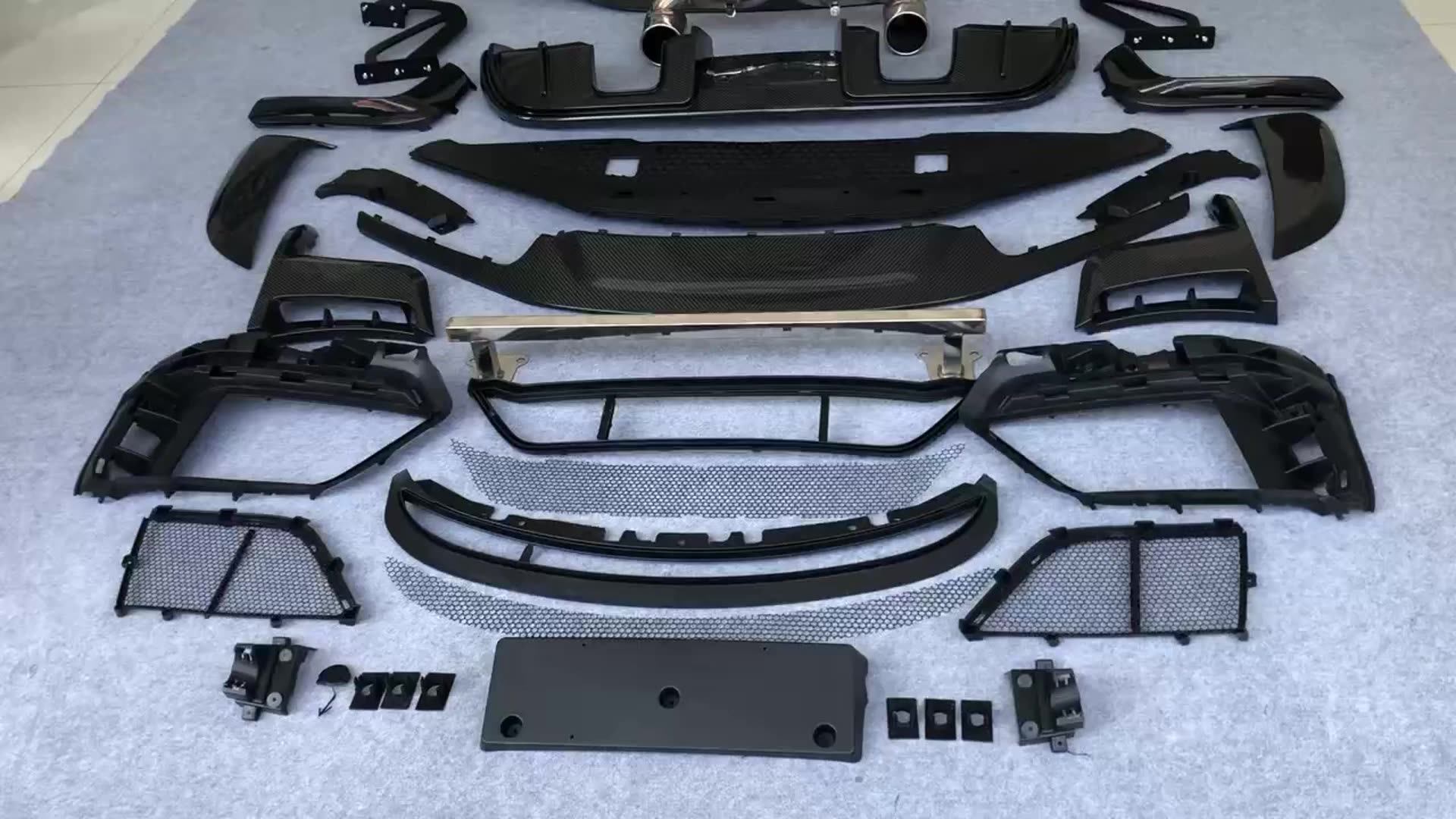 Front Bumper Carbon Fiber Rear Diffuser Spoiler For Porsche 718 Cayman ...