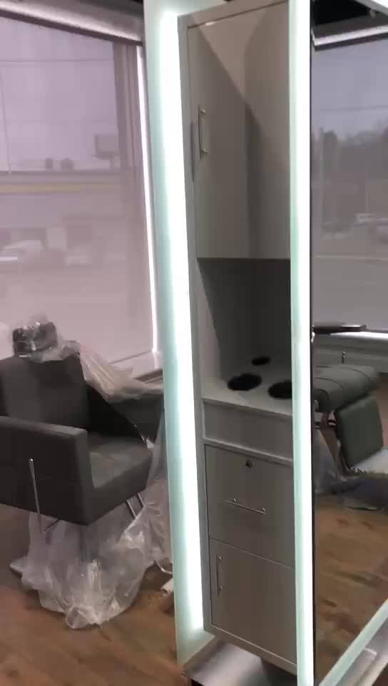 New Salon Styling Stations Free Standing Led Barber Mirror Station ...