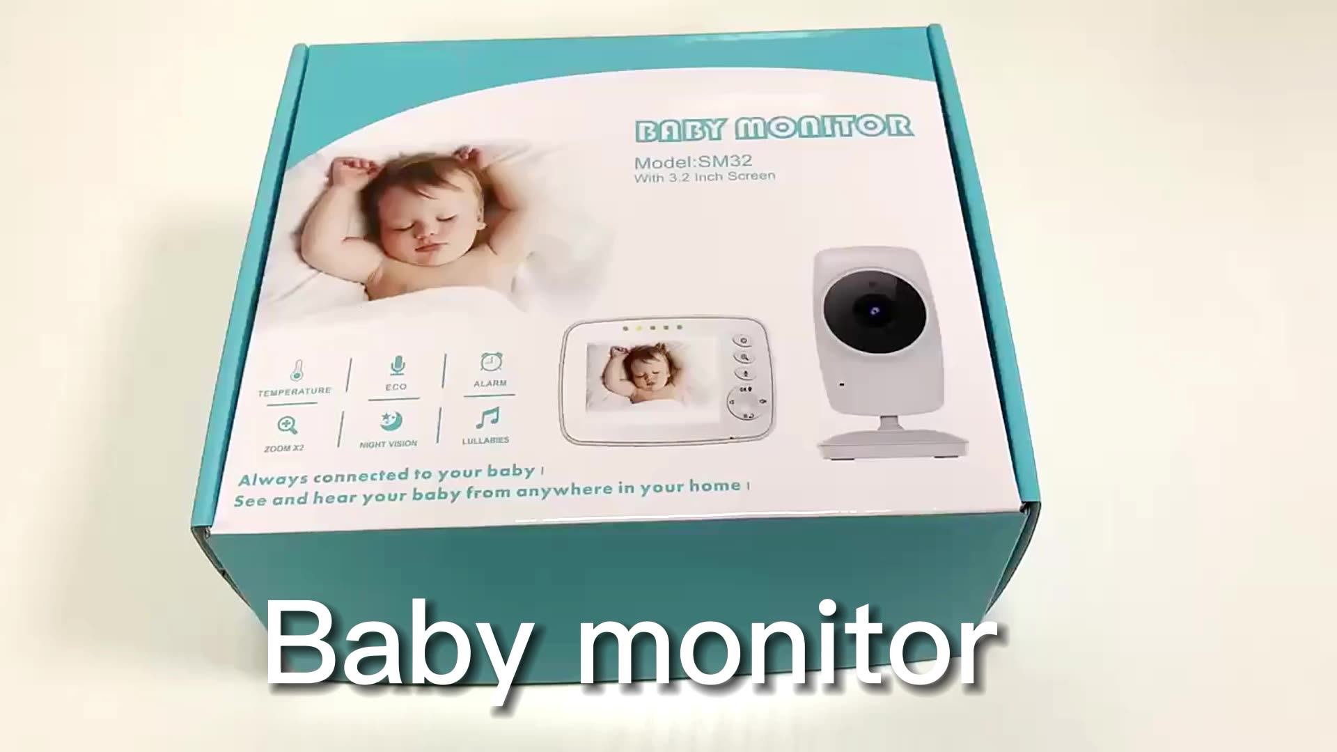 3.2 Inch Baby Monitors Home Security Two-way Audio Night Vision Sound ...