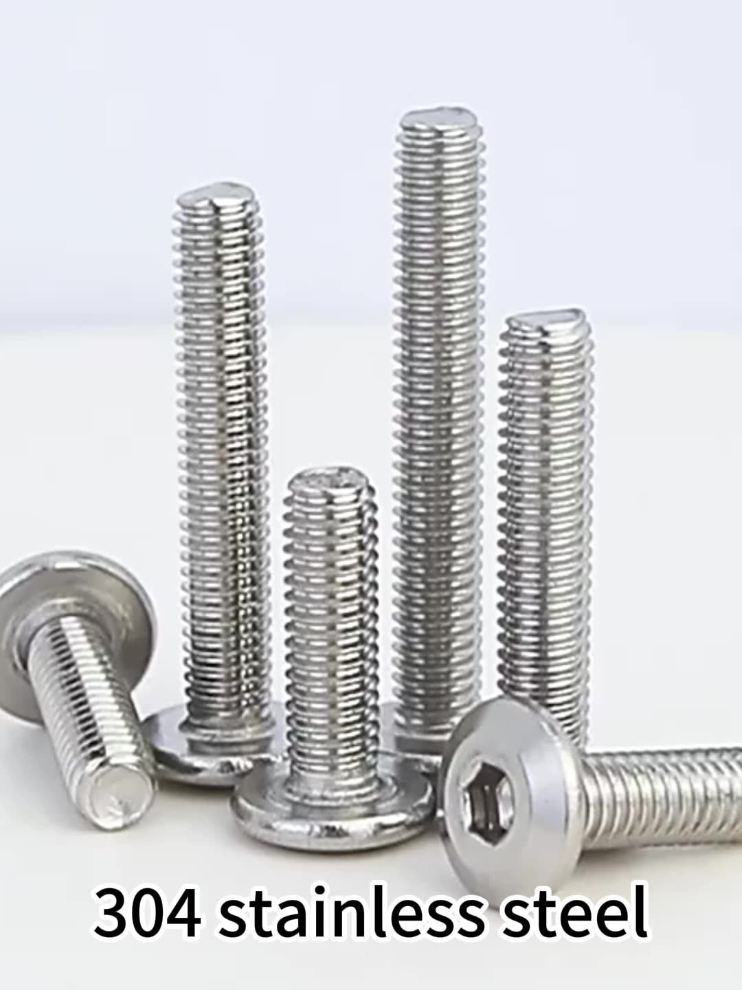Ss304 Furniture Screw With Bevel Corner Chamfer Flat Round Head Hexagon ...
