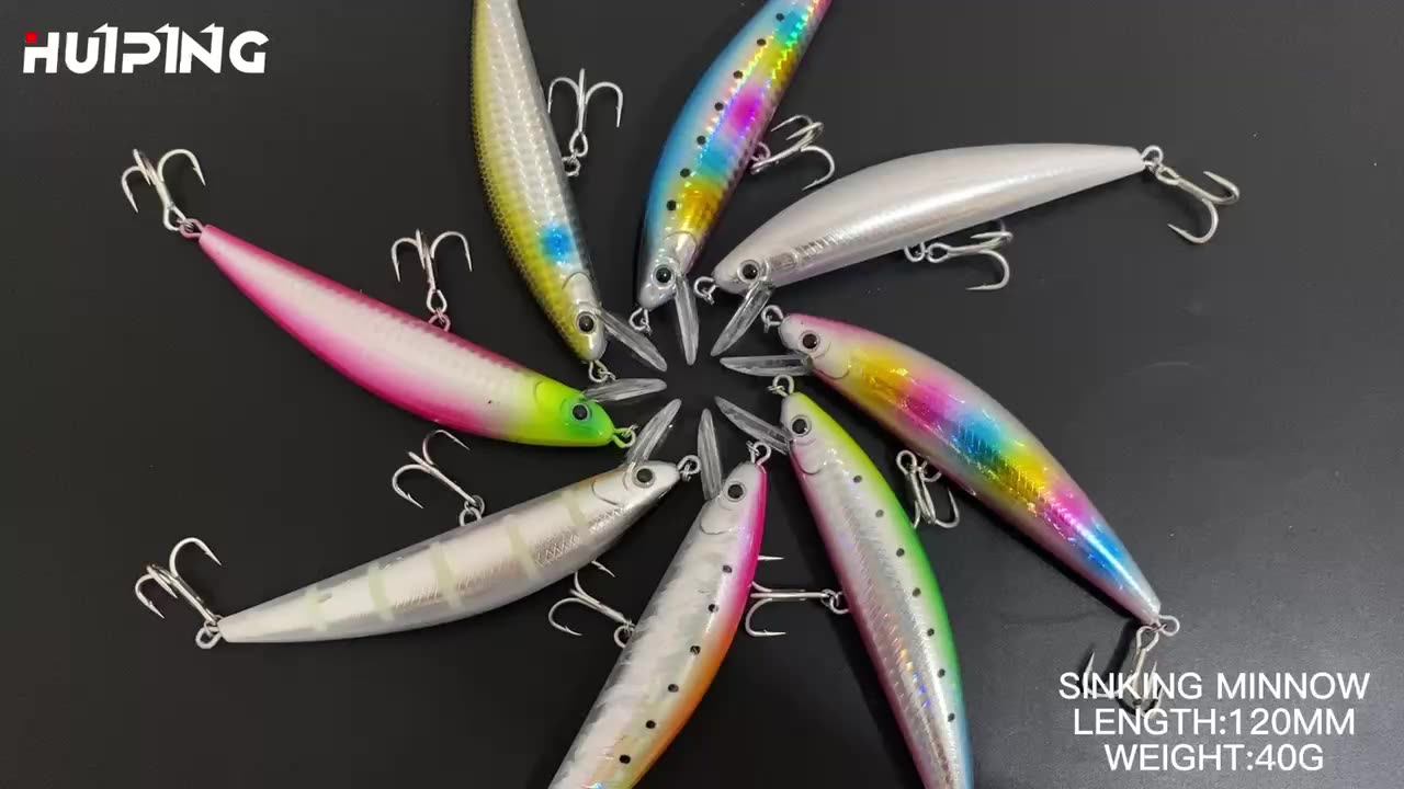 Huiping 120mm 40g Sinking Minnow Lure Long Casting Deep Diving Hard ...