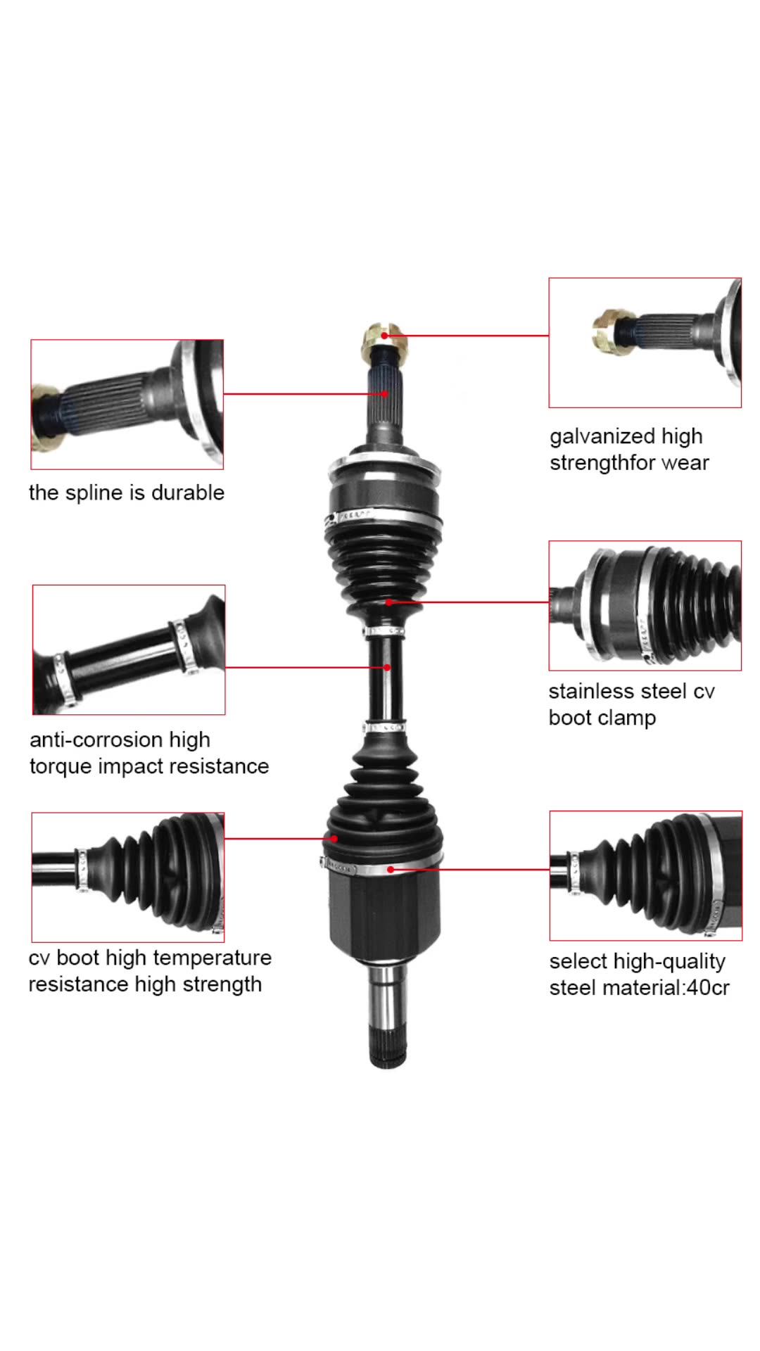 Japan Car Part Axle Shaft Rear Front Drive Shafts For Toyota Hilux Ford ...