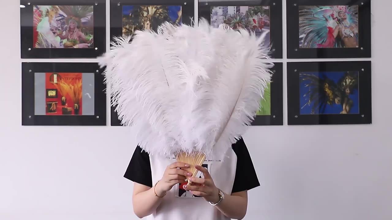 Eco-friendly Large Ostrich Feather Fans Pink Excellent Quality Feather ...
