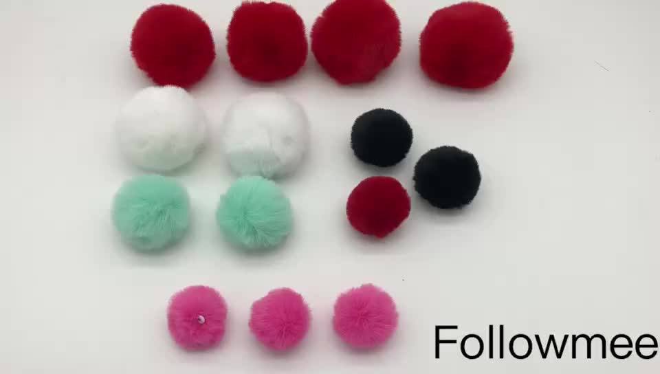 Multicolor Arts And Crafts Fuzzy Pompom Balls Assorted Faux Rabbit Fur ...