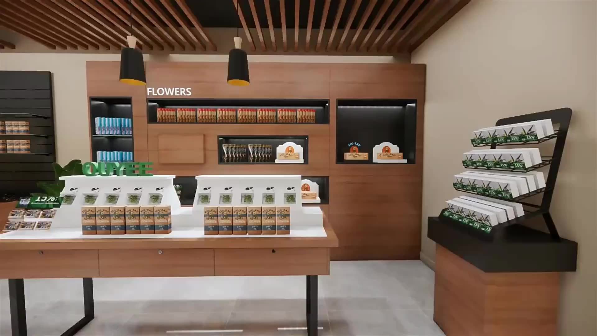 Luxury Kiosk Showcase Glass Shelves Cabinet Hookah Dispensary Table ...