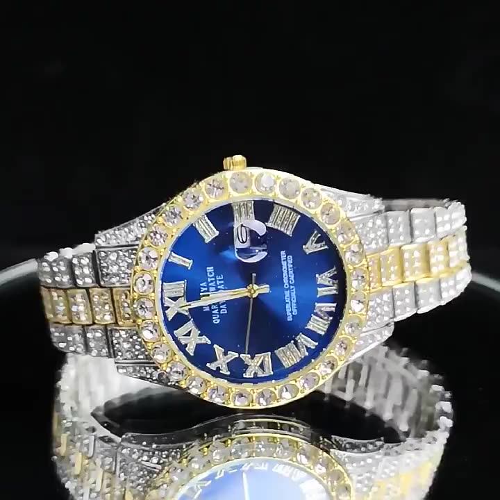 New Fashion All Over The Sky Star Steel Band Diamond Inlaid Men's Watch ...