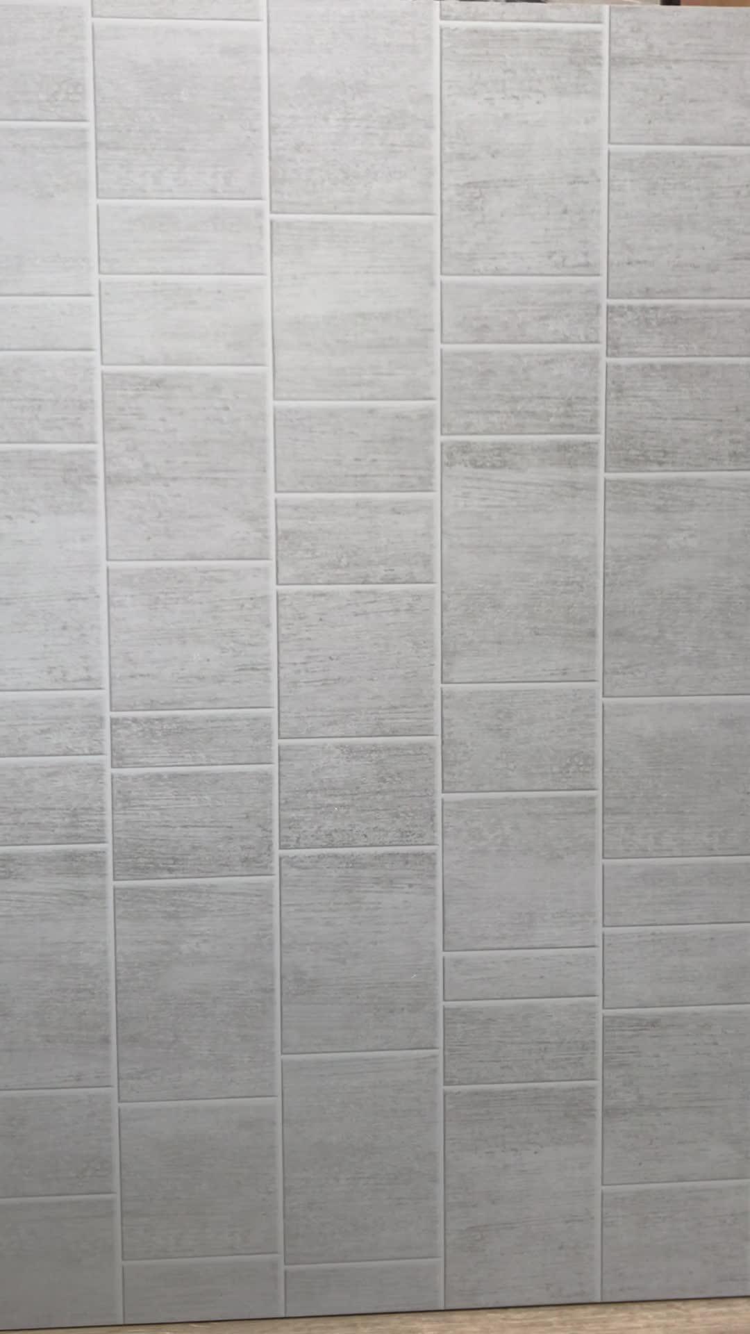 1m Or 1.2m Grey Tile Brick 3d Waterproof Pvc Shower Wall Cladding Panel ...