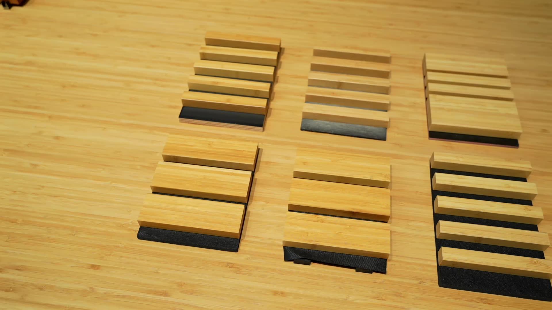 Modern Fireproof Linear Bamboo Partition Wall Facade Panel Prefab 3d ...